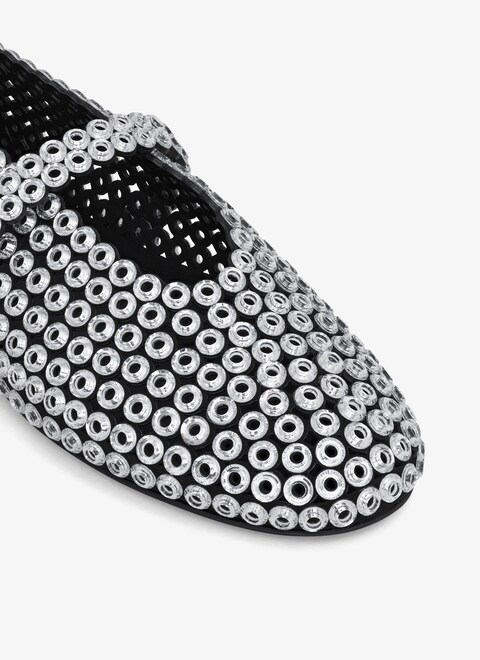 ALAÏA Ballet Flats in Fishnet, Fur | LA BALLERINE | ALAÏA US